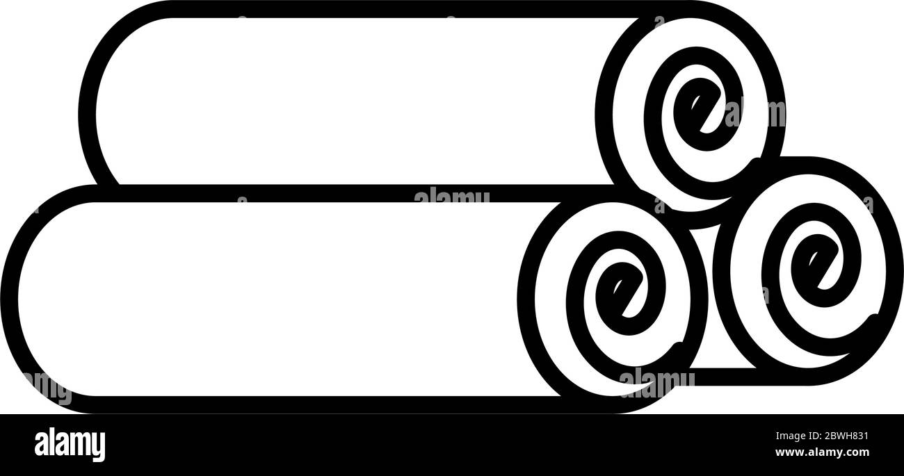 fabric rolls icon over white background, line style, vector ...
