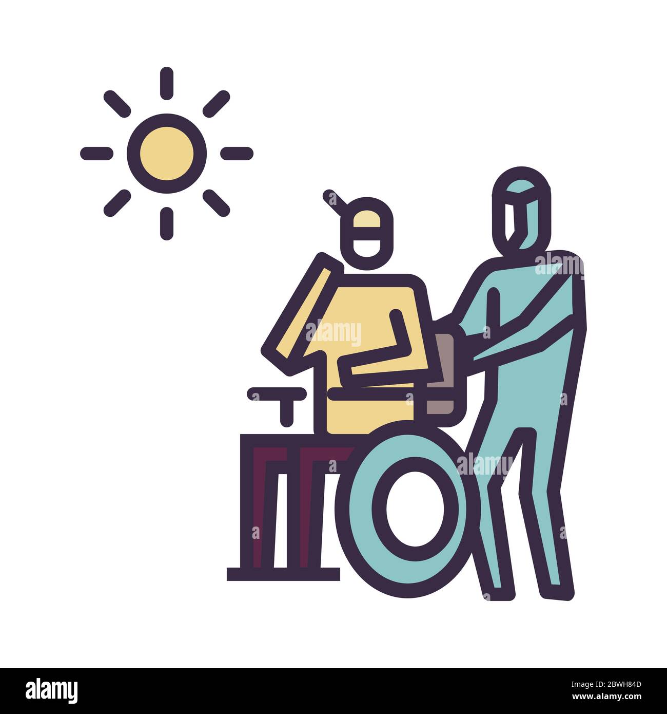 The patient bask in the sun Icon. symbol of activity or illustration to ...