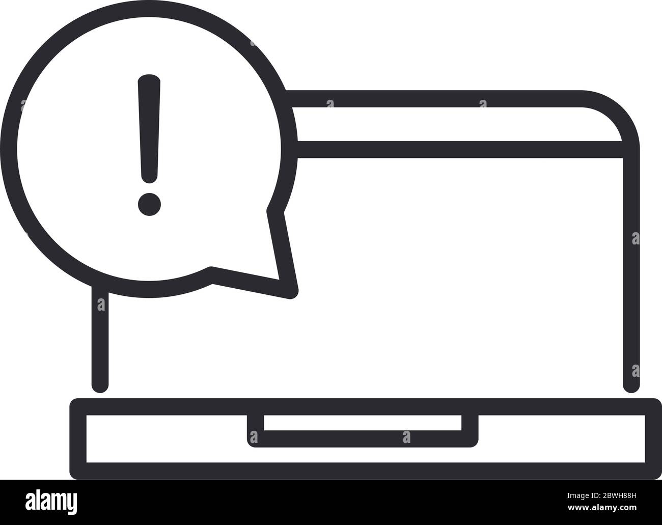 Alert Icon Laptop Warning Message Attention Danger Exclamation Mark Precaution Information