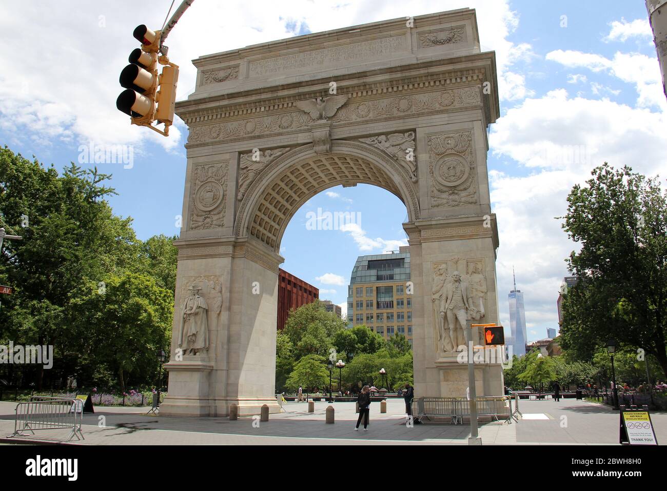 Washington Square Arch, at the park's northern gateway, north face of ...