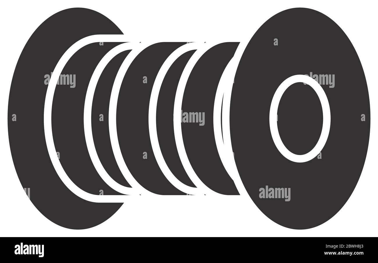 sewing thread icon over white background, silhouette style, vector ...