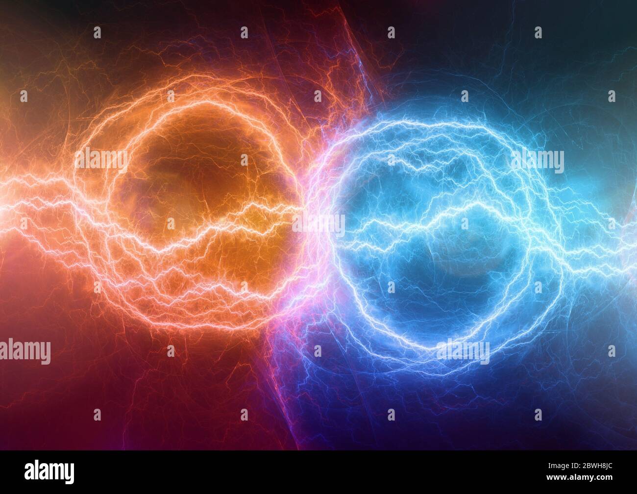 Fire and ice lightning, abstract electrical background Stock Photo - Alamy