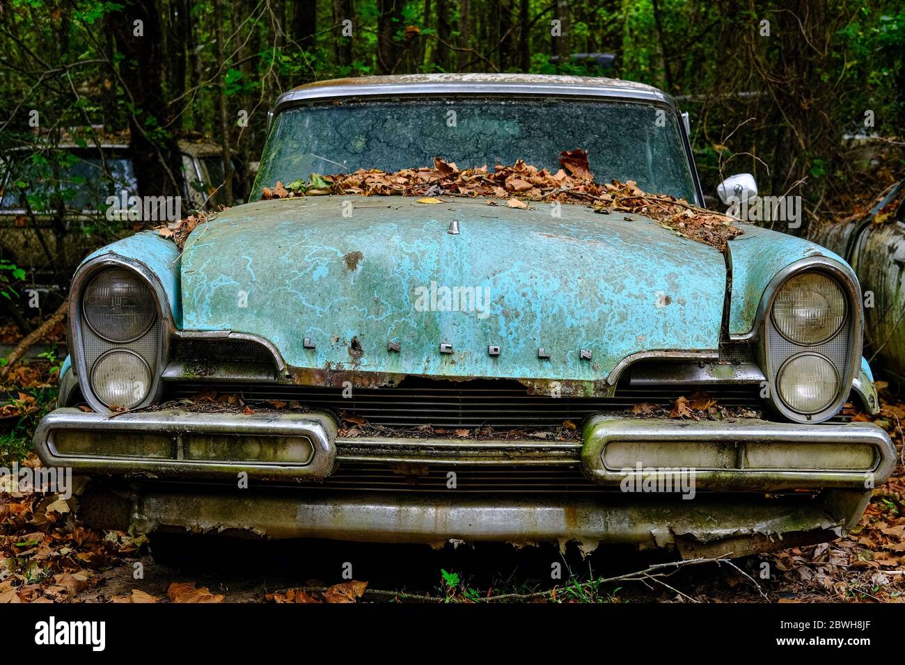 Old Lincoln in Junkyard Stock Photo - Alamy