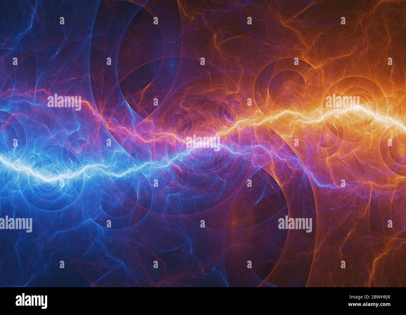 Fire and ice lightning background Stock Photo - Alamy