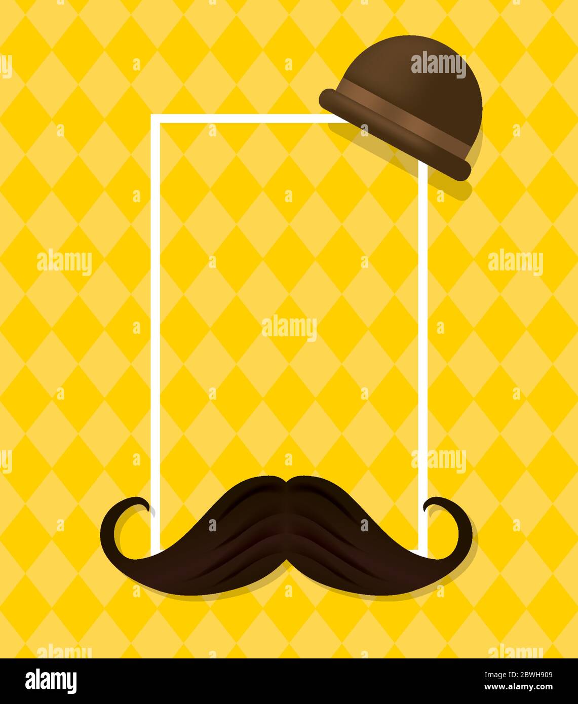 hat with mustache around frame vector design Stock Vector Image & Art ...
