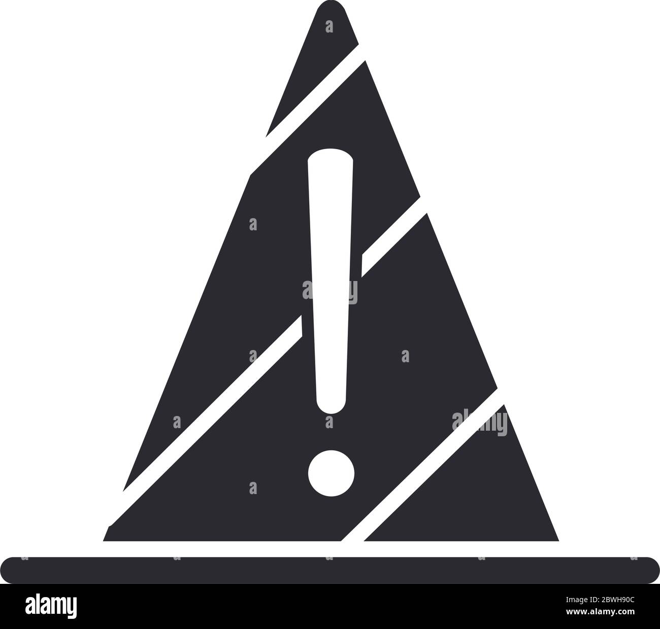 alert icon, traffic cone warning sign, attention danger exclamation ...