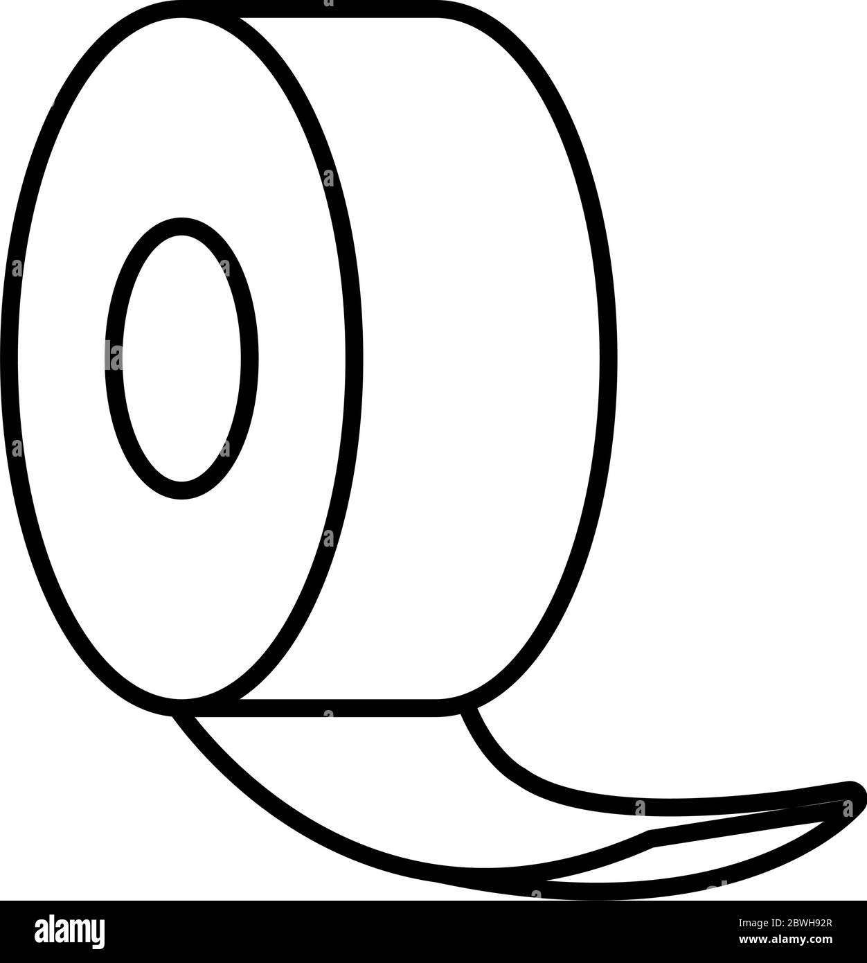 roll of tape icon over white background, line style, vector ...