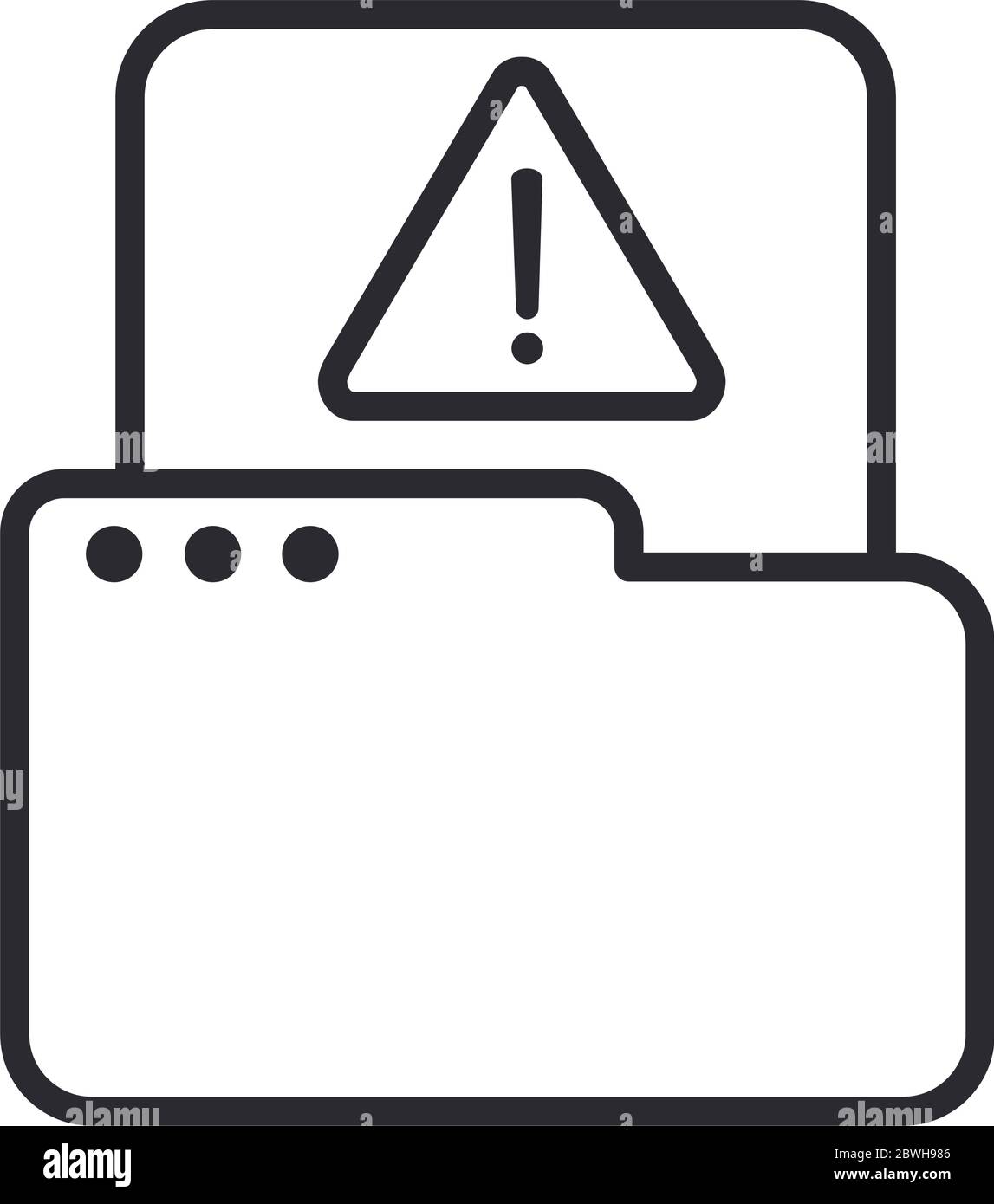 alert icon, folder file data warning, attention danger exclamation mark ...