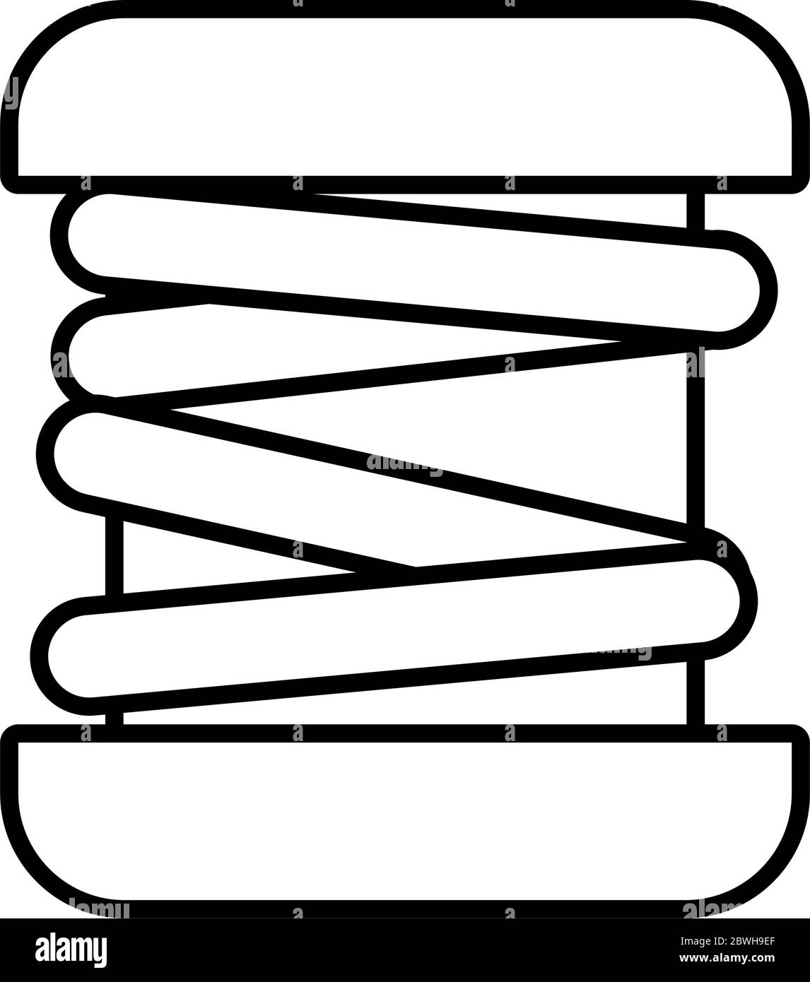 Sewing Bobbin Icon Over White Background Line Style Vector