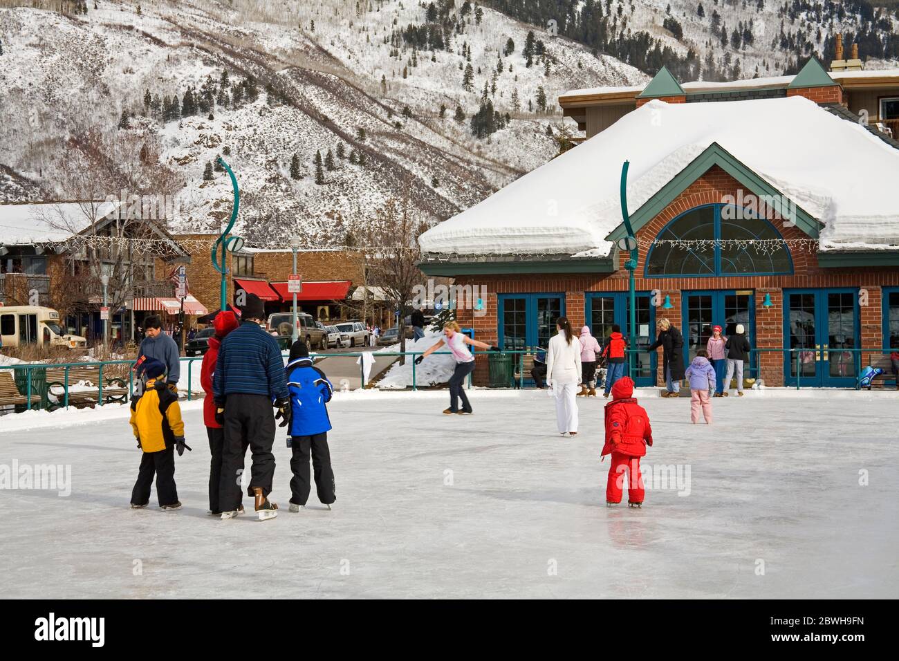 Ice Rink, Aspen, Rocky Mountains, Colorado, USA Stock Photo - Alamy