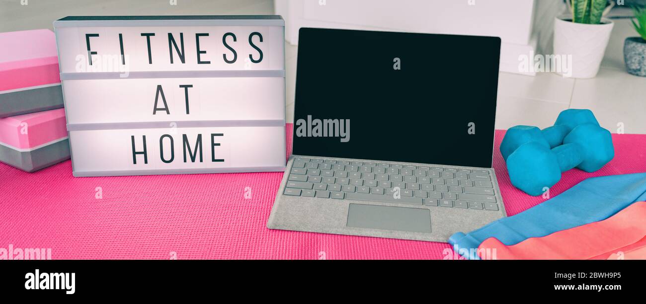 Workout videos from home watch fitness gym class on laptop online on ...