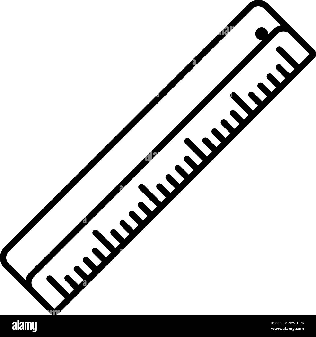 ruler icon over white background, line style, vector illustration Stock ...