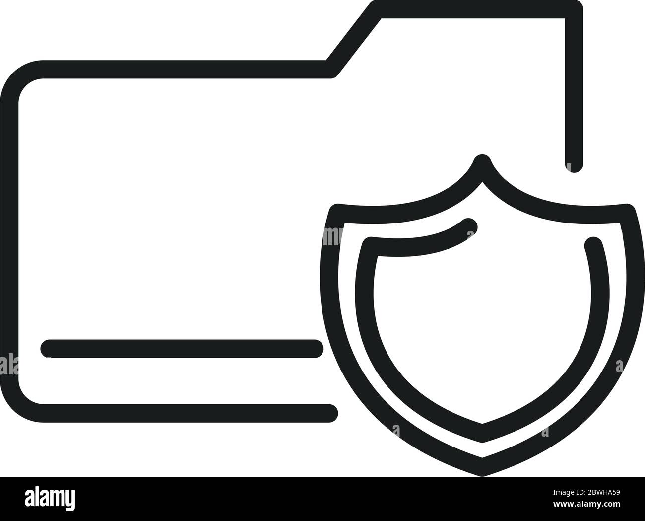 cyber security and information or network protection data shield line ...
