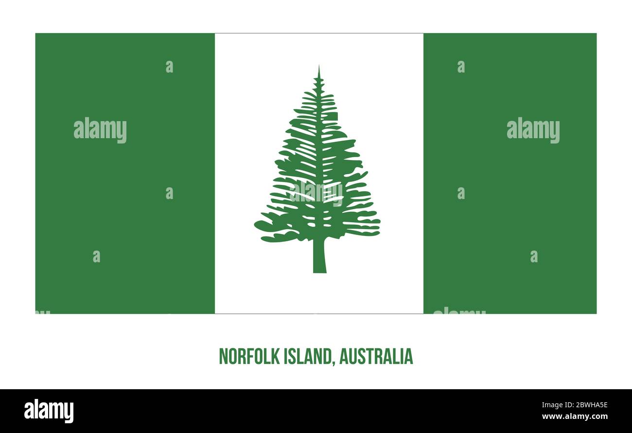 Norfolk Island Flag Vector Illustration on White Background. Territory ...
