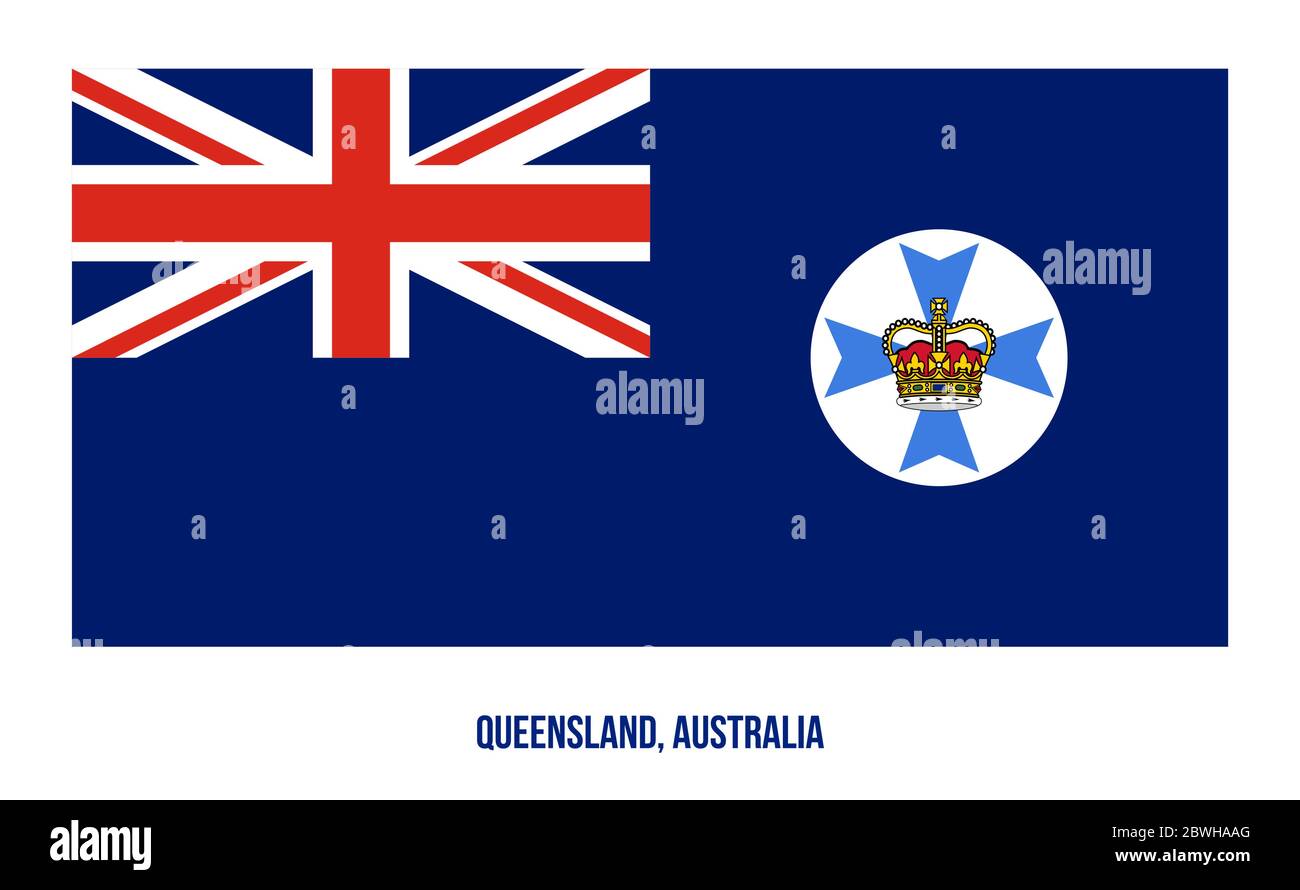 Queensland (Qld) Flag Vector Illustration on White Background. States ...