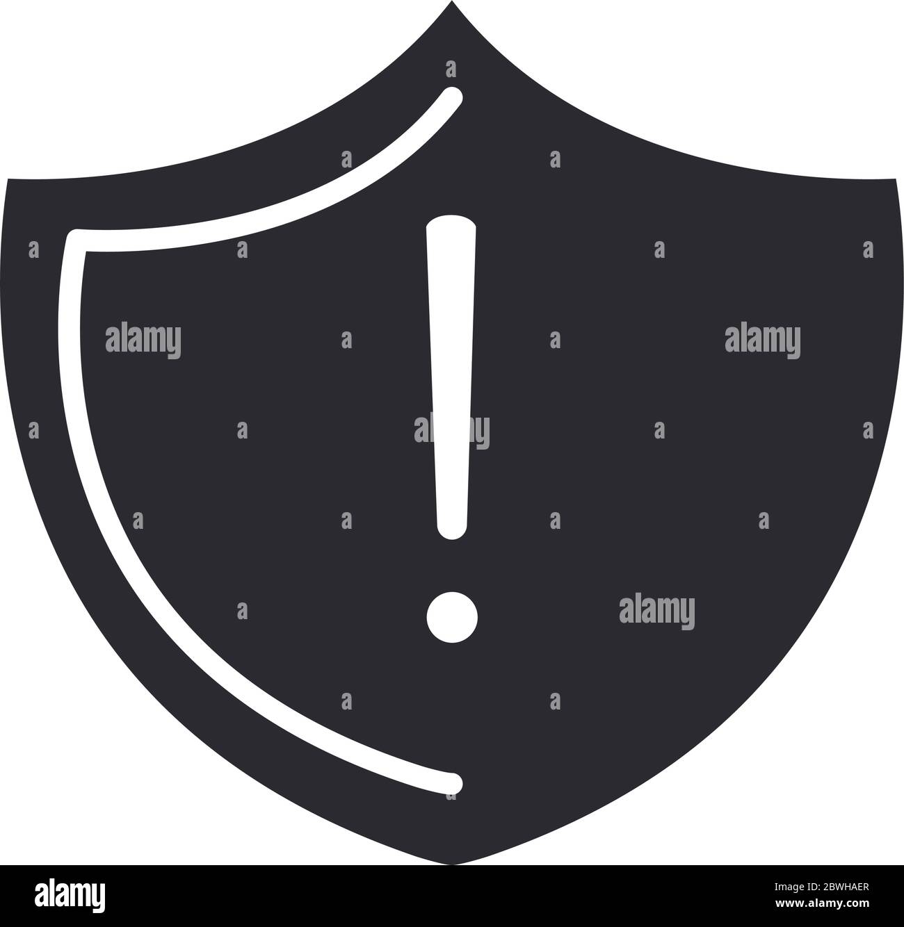 alert icon, shield protection warning sign, attention danger ...