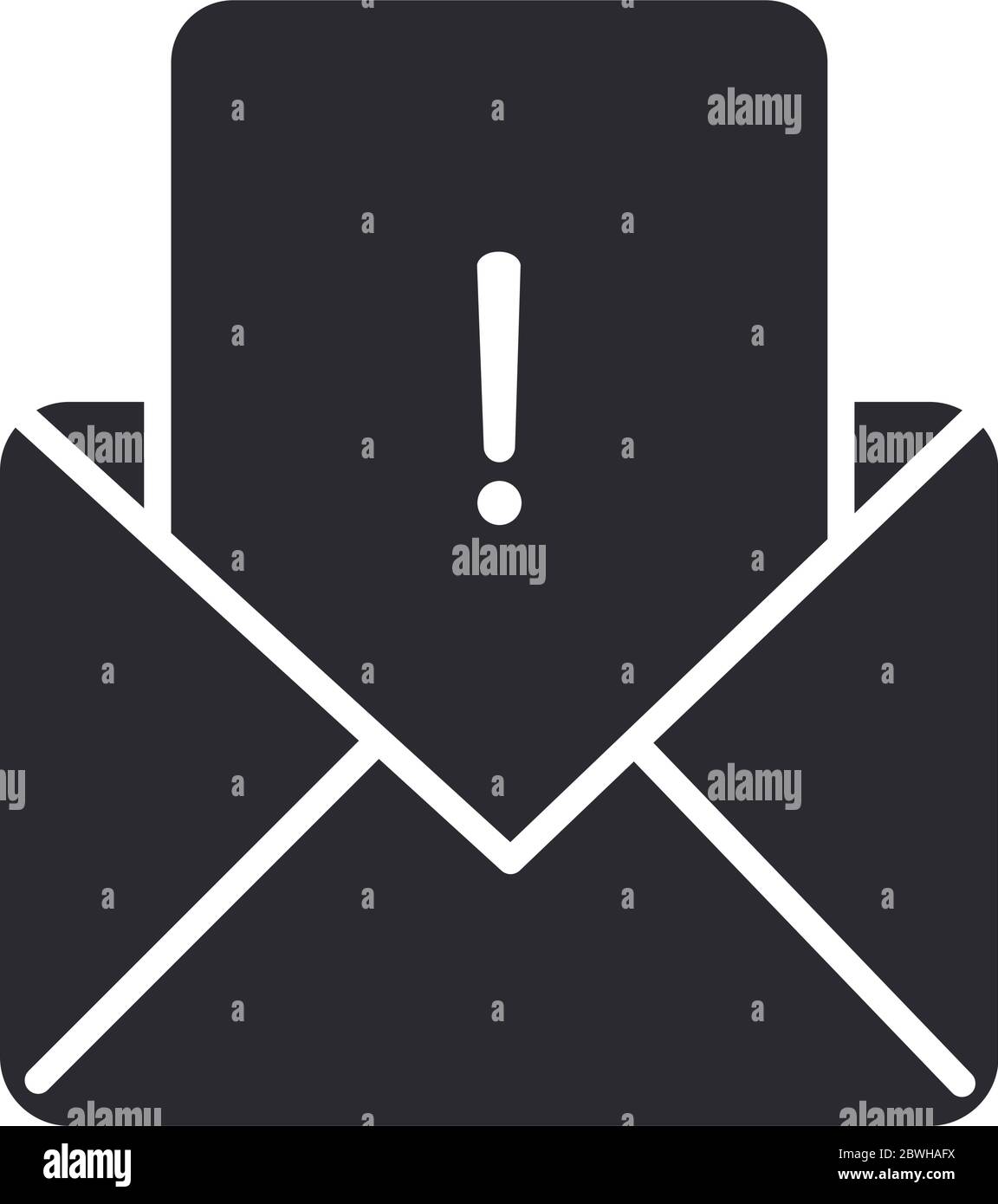 alert icon, email message attention danger exclamation mark precaution ...