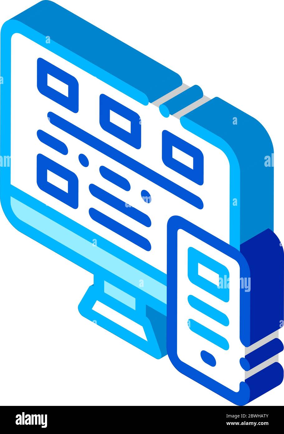 Computer Smartphone System isometric icon vector illustration Stock ...