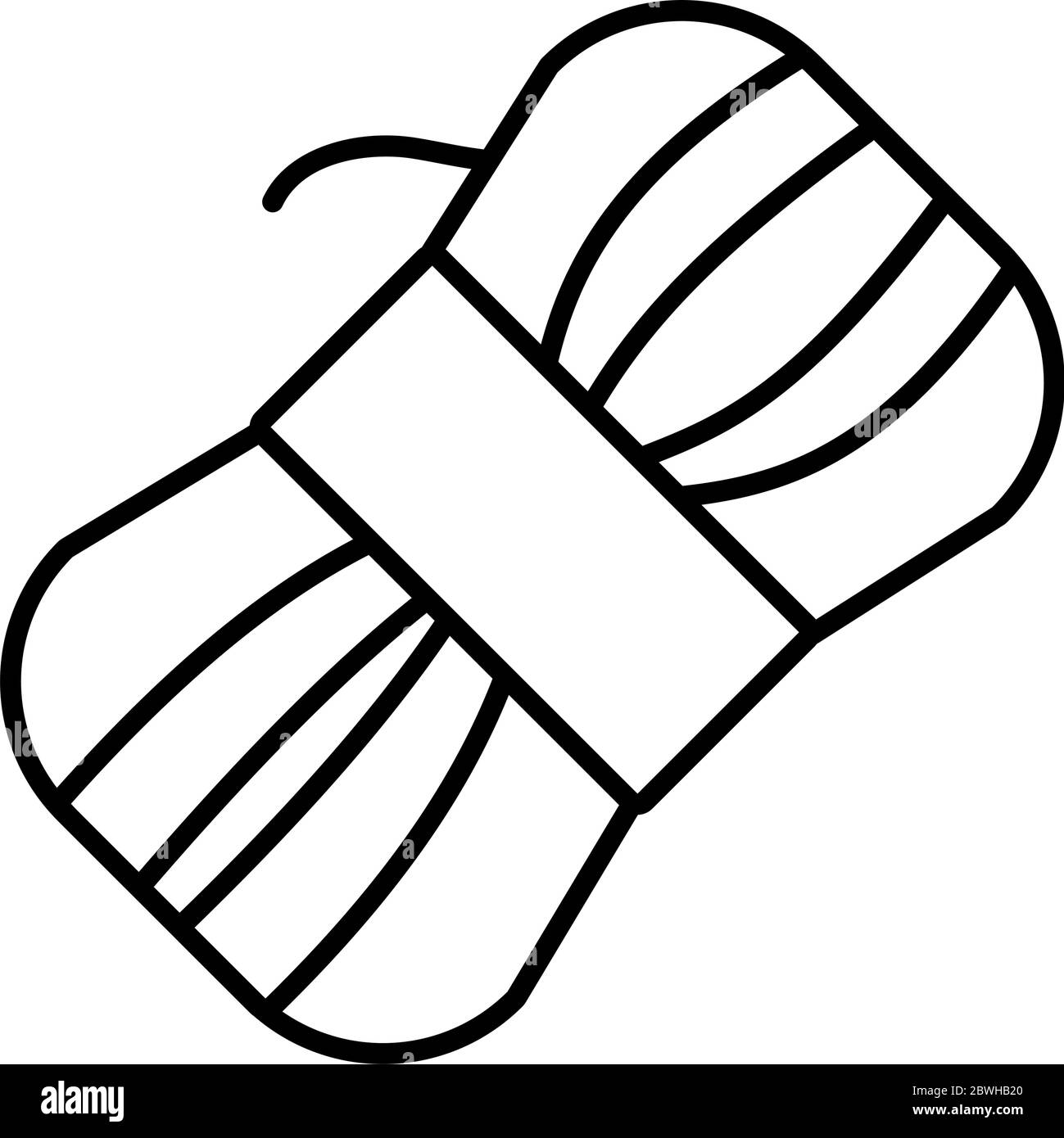 roll of yarn icon over white background, line style, vector ...