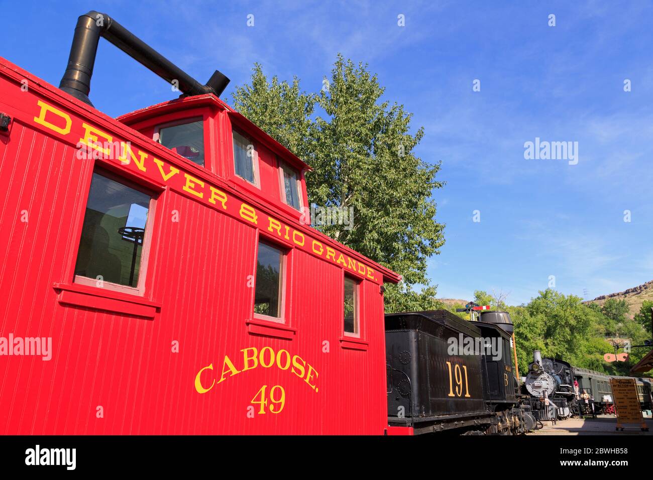 Caboose at the Colorado Railroad Museum,Golden,Colorado,USA Stock Photo ...