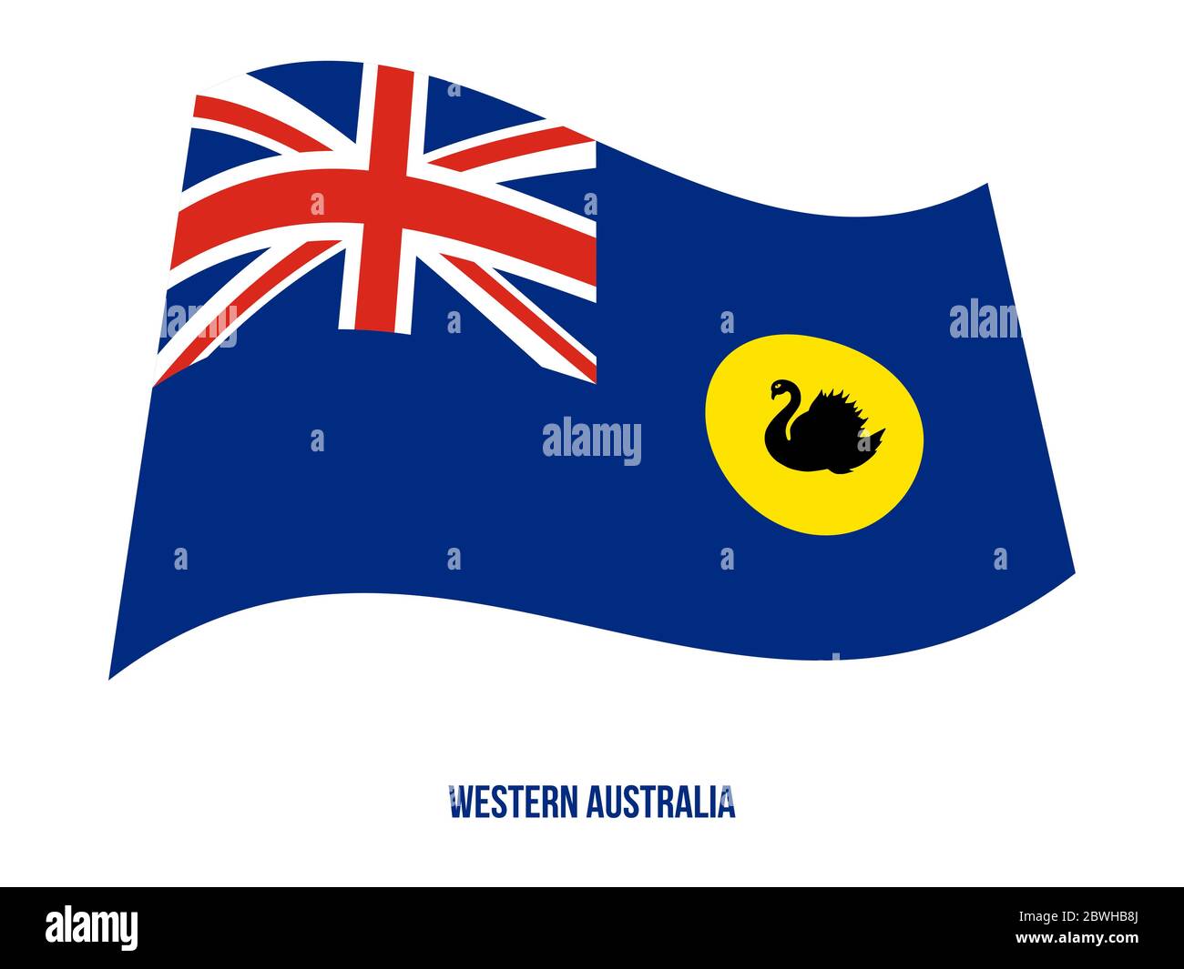 Western Australia (WA) Flag Waving Vector Illustration on White ...