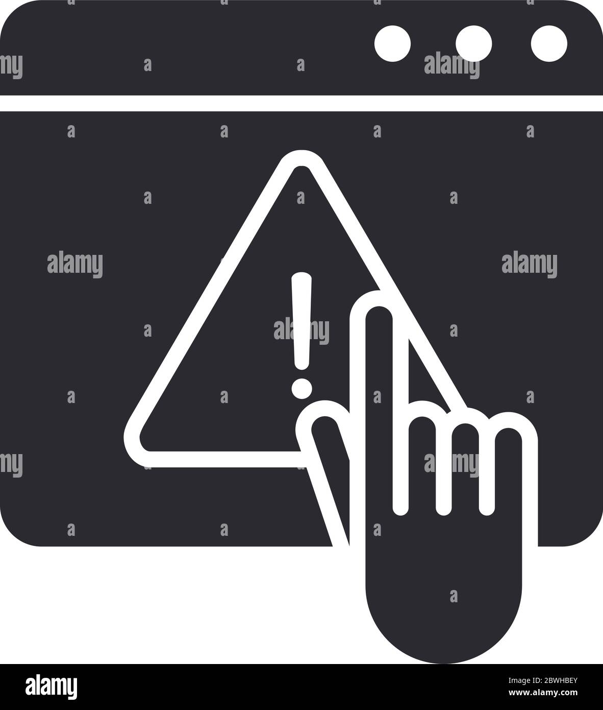 alert icon, website click warning button, attention danger exclamation ...