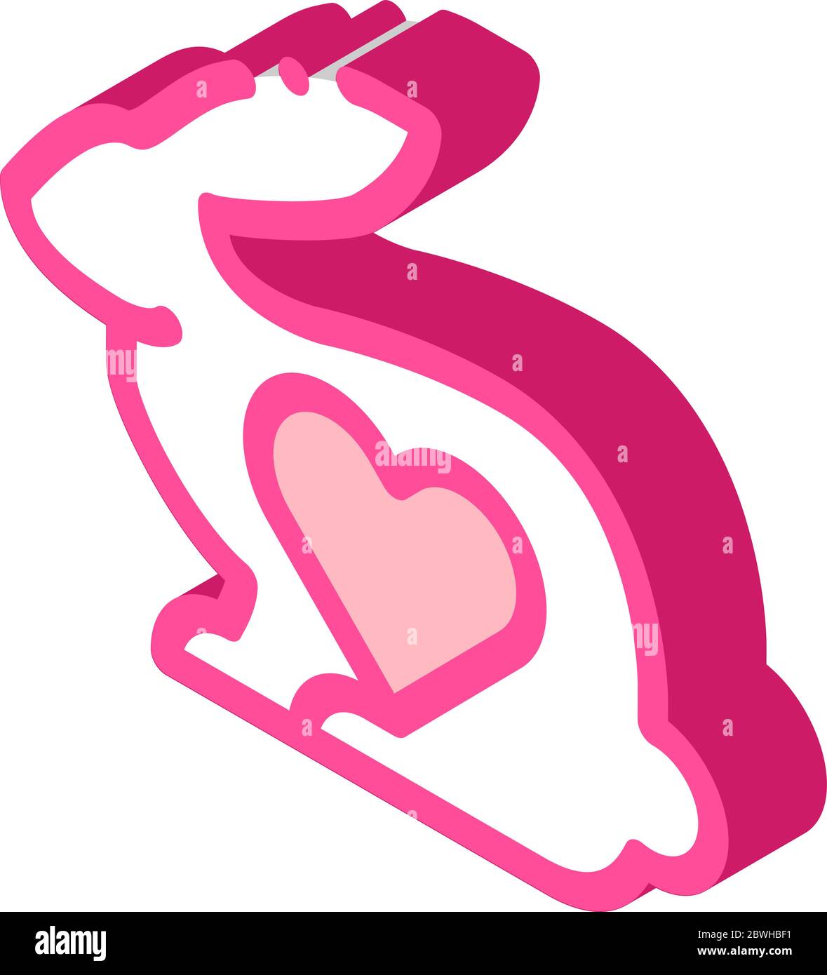 Animal Rabbit And Heart isometric icon vector illustration Stock Vector ...