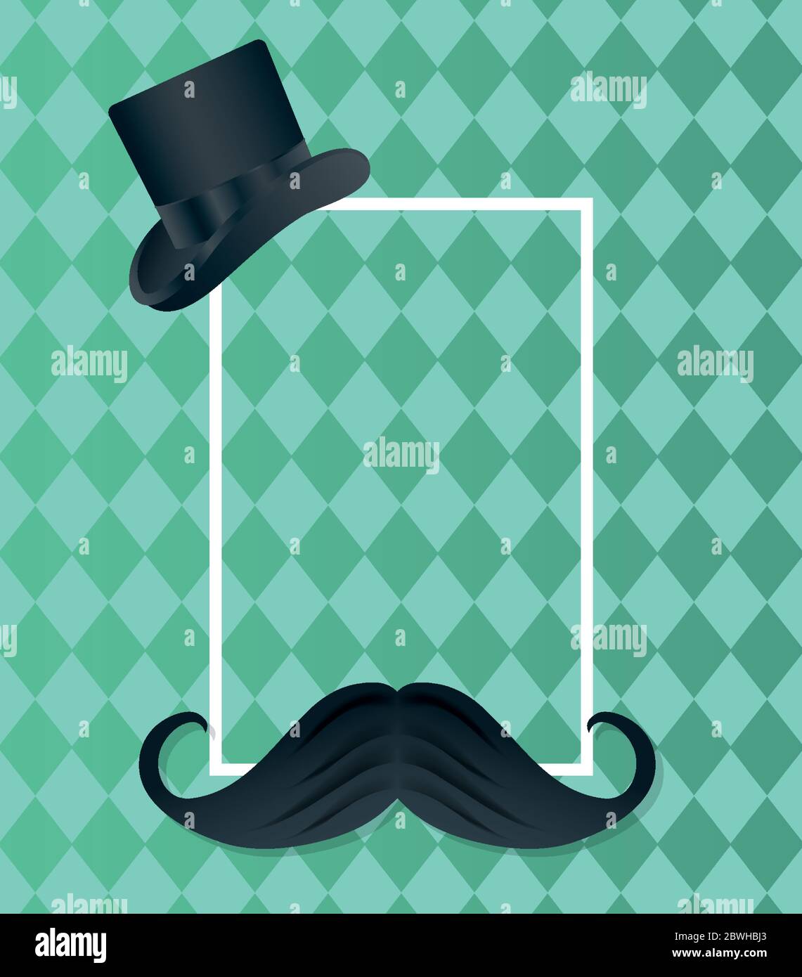hat with mustache around frame vector design Stock Vector Image & Art ...