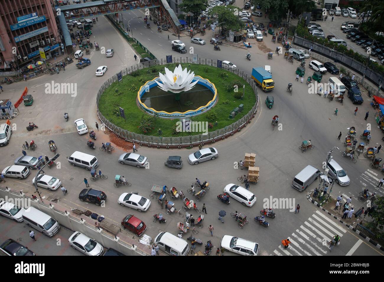 An aerial view of capital's Motijheel area on 31 May, 2020 after ...
