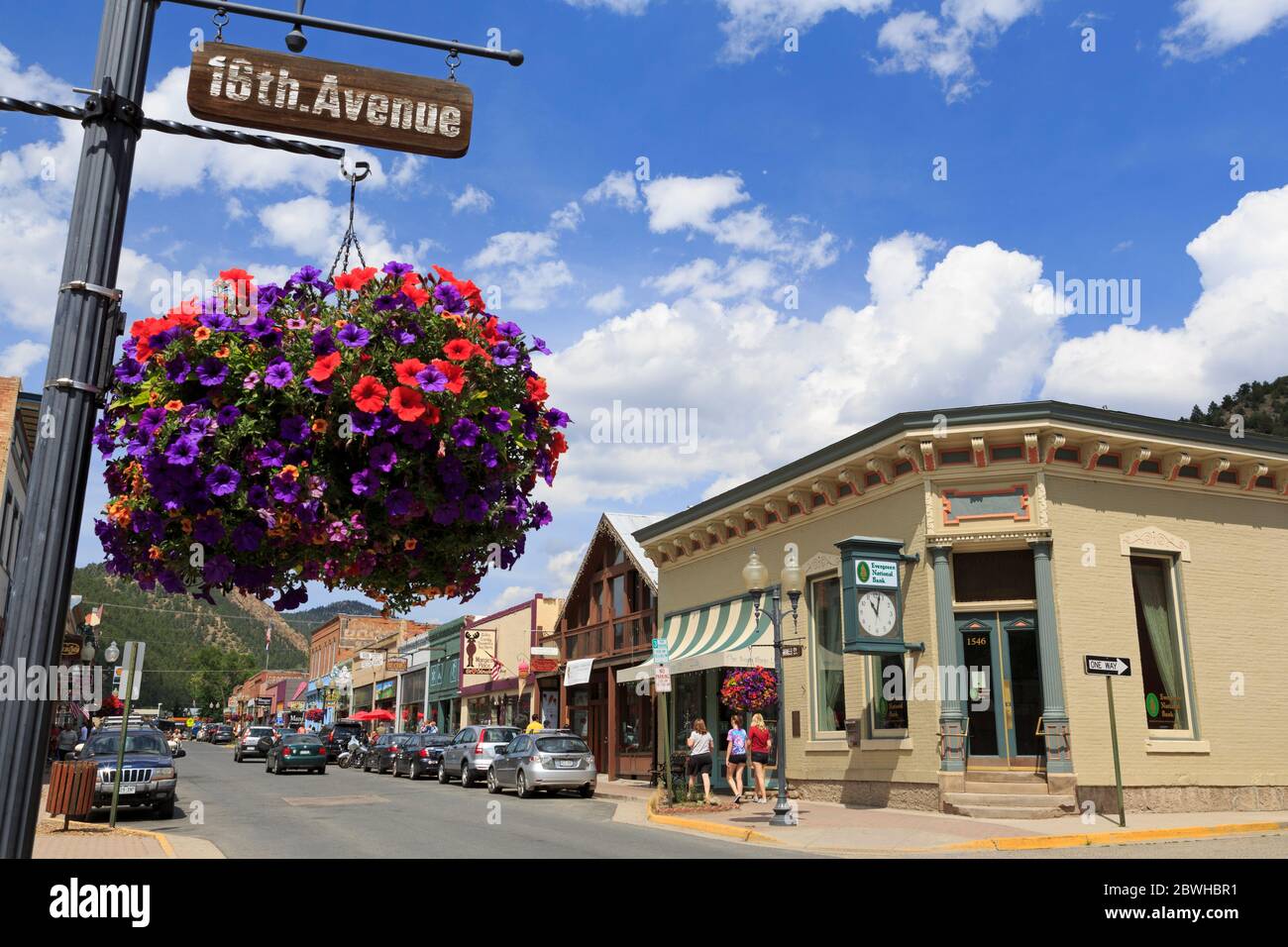 Evergreen National Bank on Miner Street,Idaho Springs,Colorado,USA ...