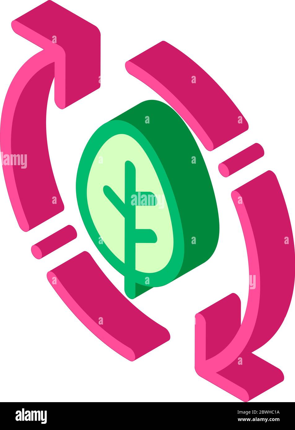 Forest Leaves Tree Arrows isometric icon vector illustration Stock ...