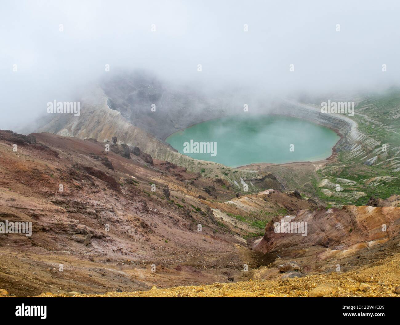 Crater of the Mount Zao volcano, Japan Stock Photo - Alamy