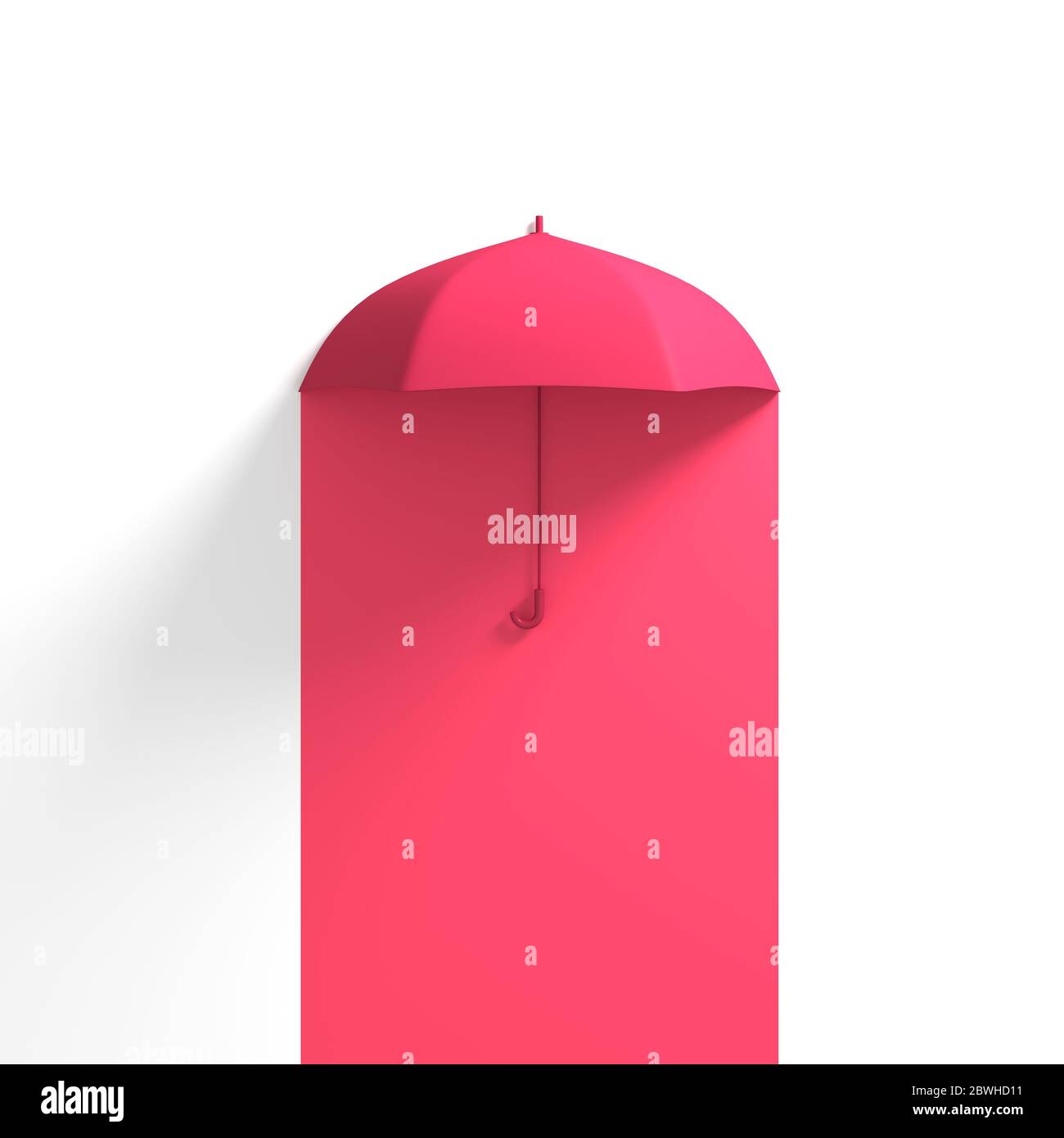 Red Umbrella Floating on Red half White color background. 3D Concept ...
