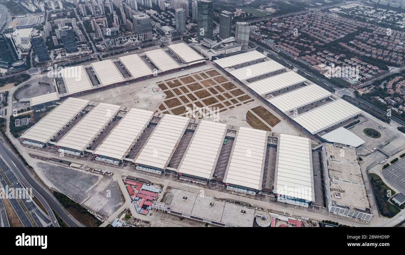 Shanghai, China - January 18, 2018:aerial view of Shanghai New ...