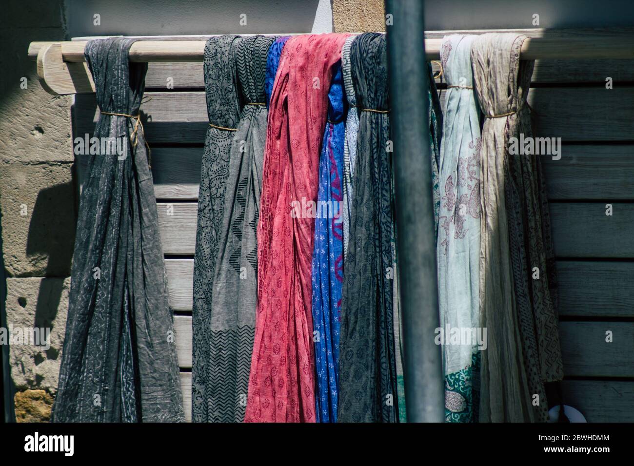 Limassol Cyprus June 01, 2020 Closeup of decorative objects sold in a ...