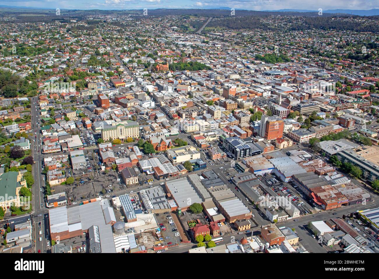 Aerial view of Launceston Stock Photo - Alamy