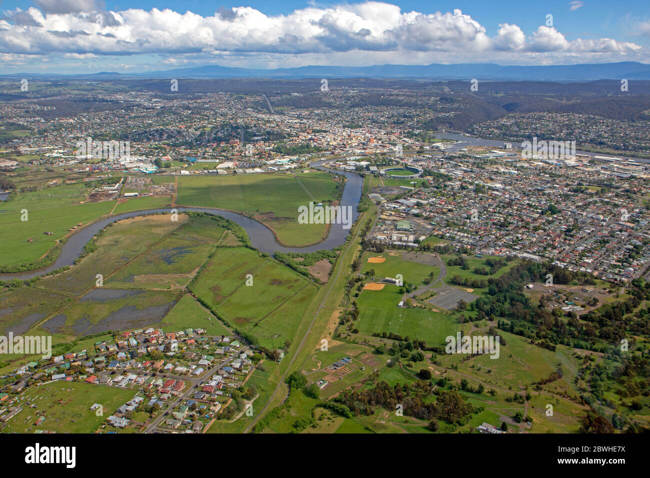 Aerial view of Launceston Stock Photo - Alamy