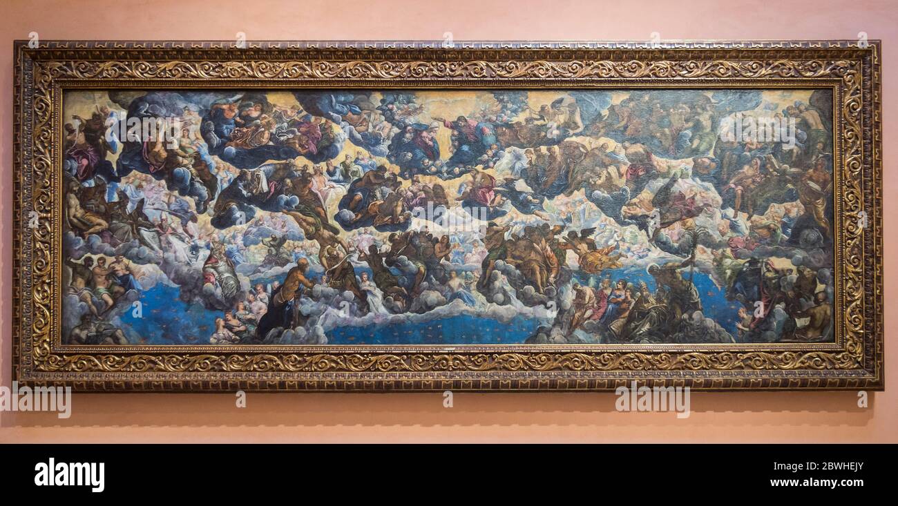 El Paraíso. Tintoretto. Museo Nacional Thyssen-Bornemisza. Madrid. España Stock Photo - Alamy