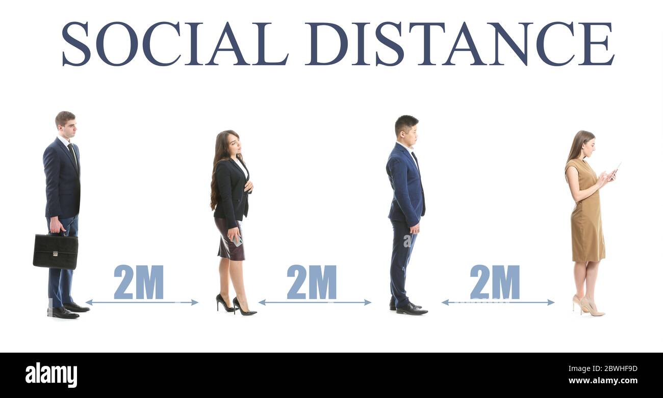 Social distance queue in Cut Out Stock Images & Pictures - Alamy