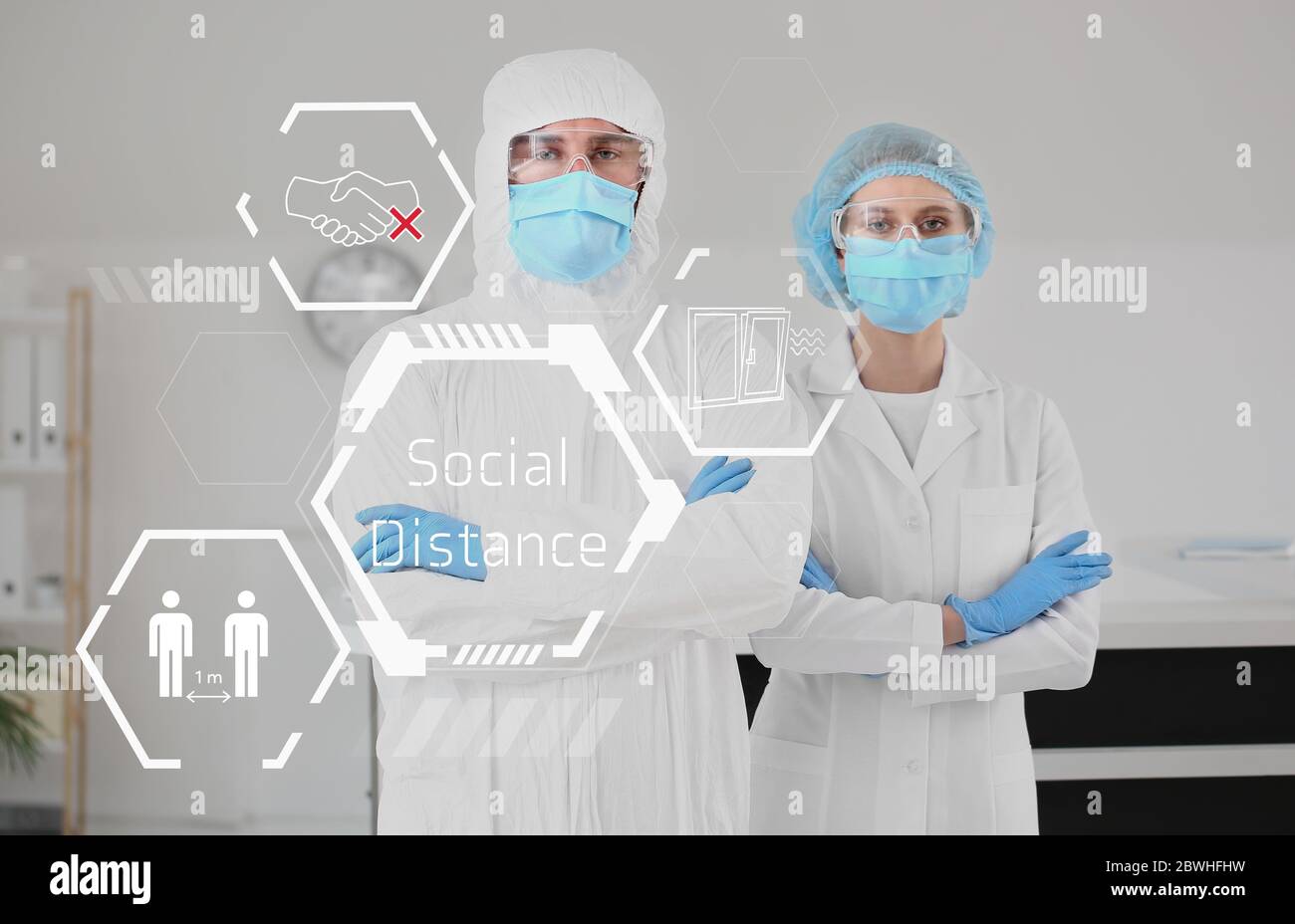 Doctor wearing protective uniform in clinic Stock Photo - Alamy