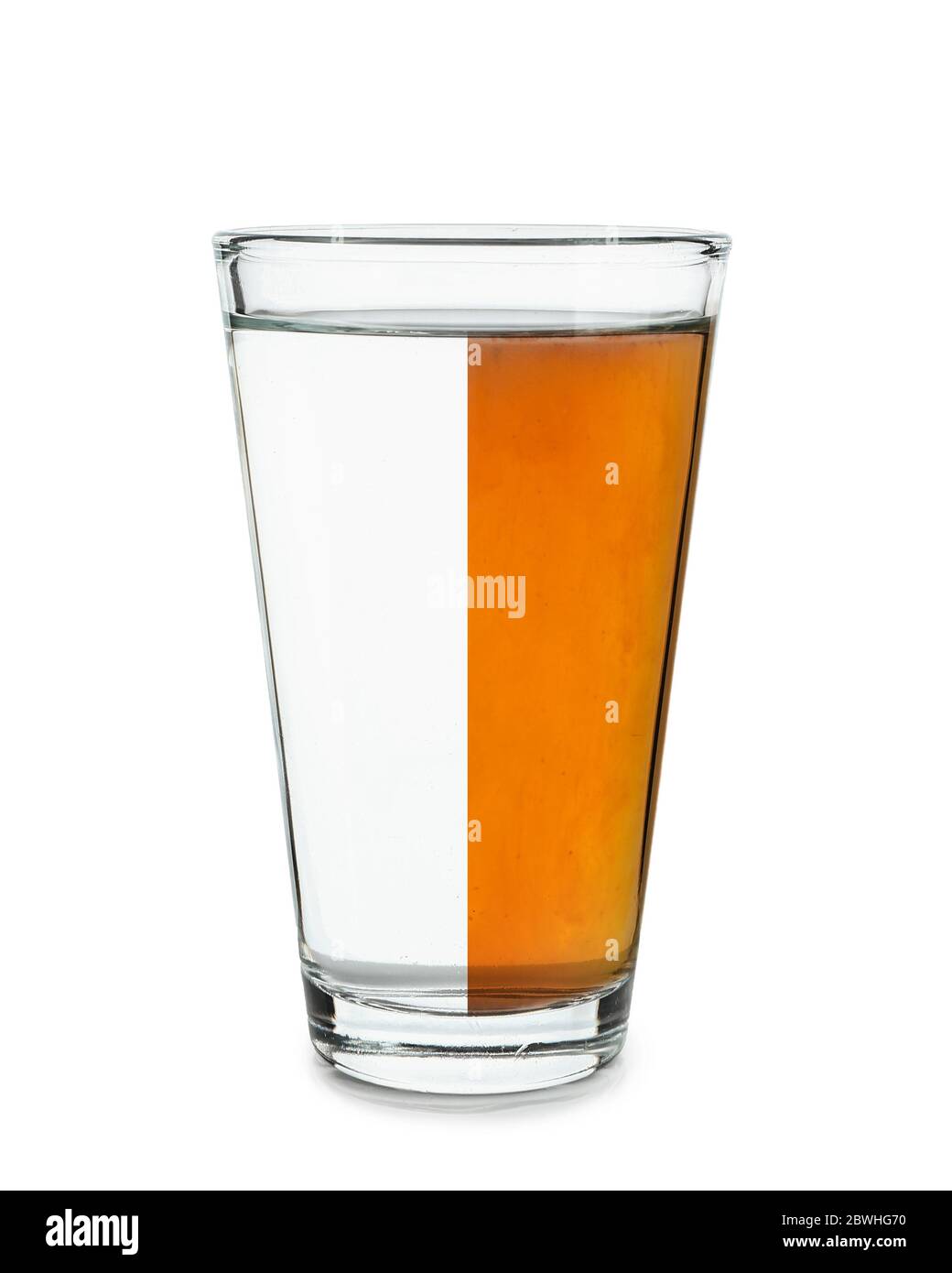 Clean and dirty water in glass on white background Stock Photo - Alamy