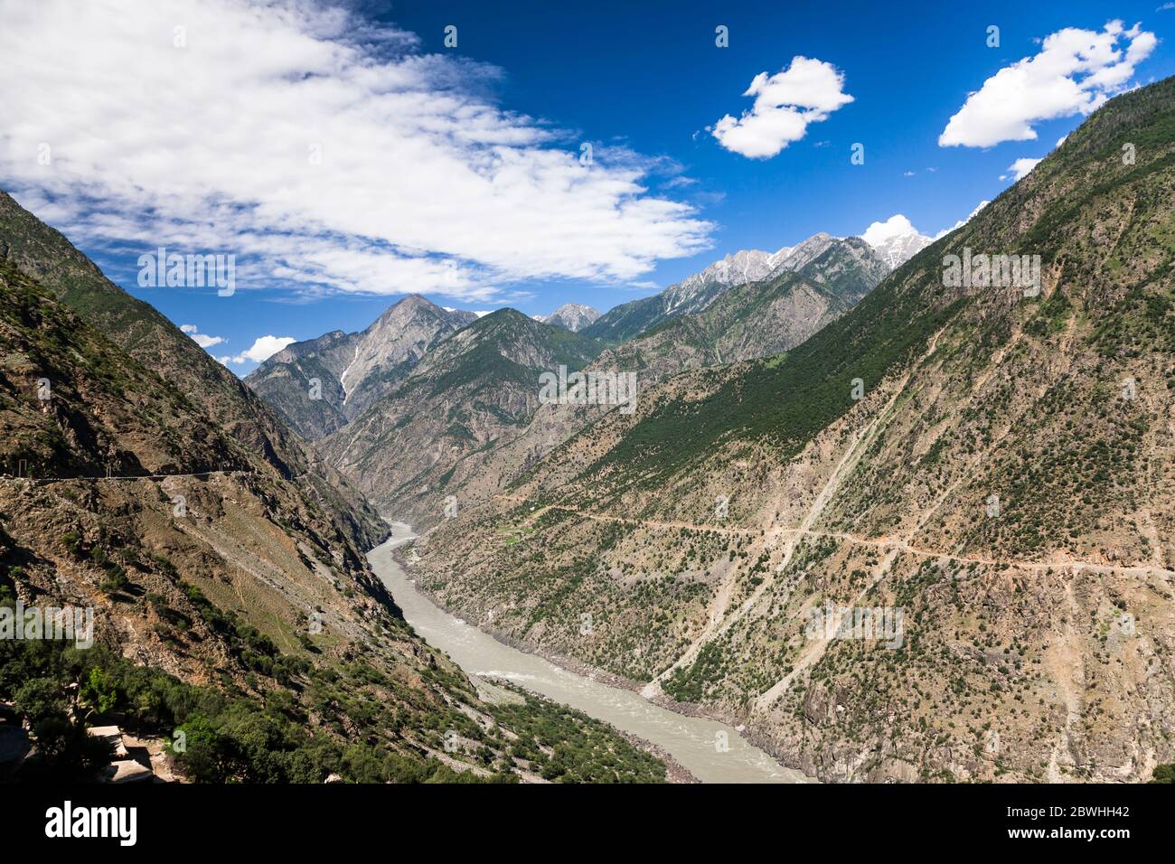 The upper steam of Indus river, near Besham City, Indus valley, Hindu ...