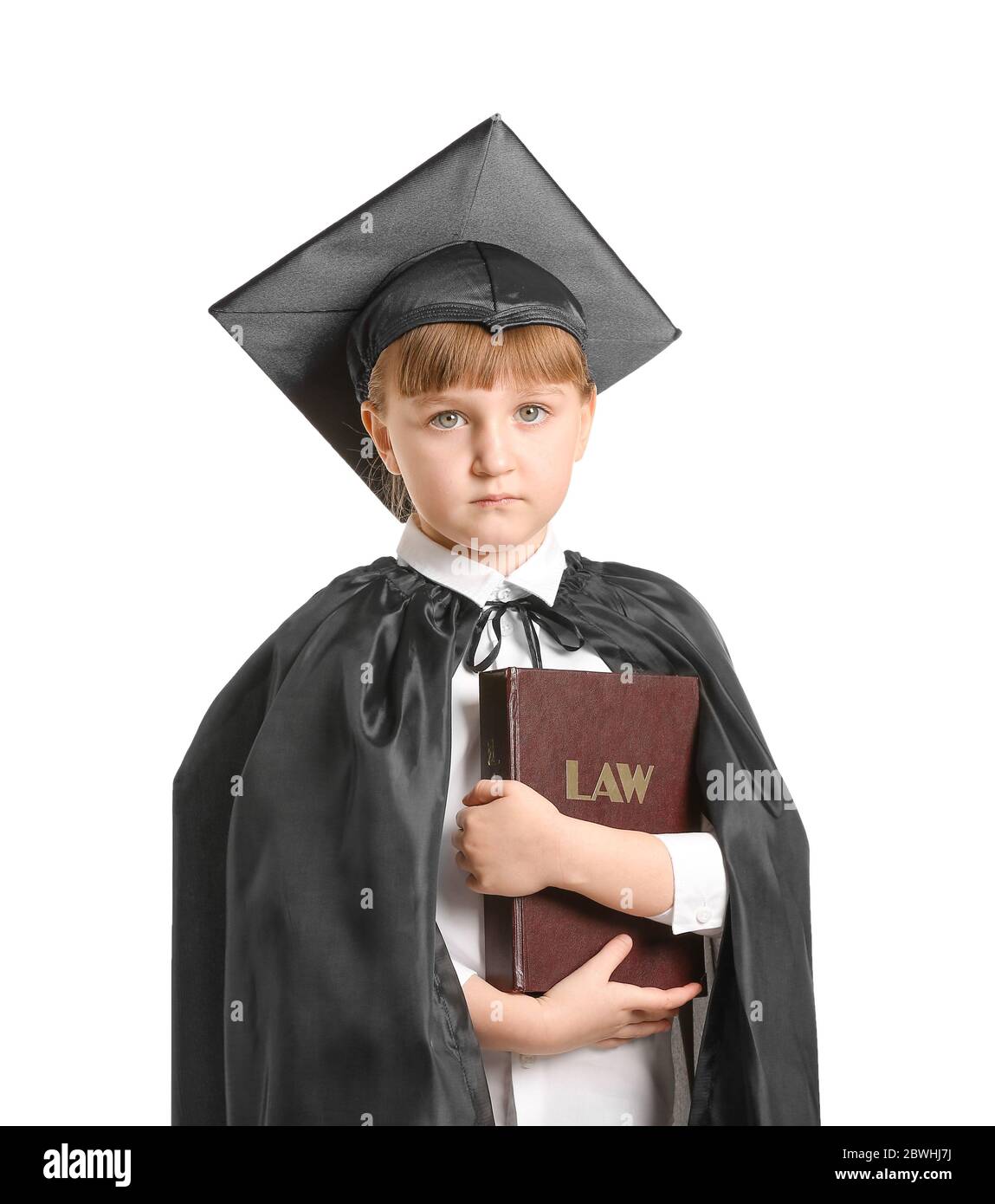 Portrait of little judge on white background Stock Photo - Alamy