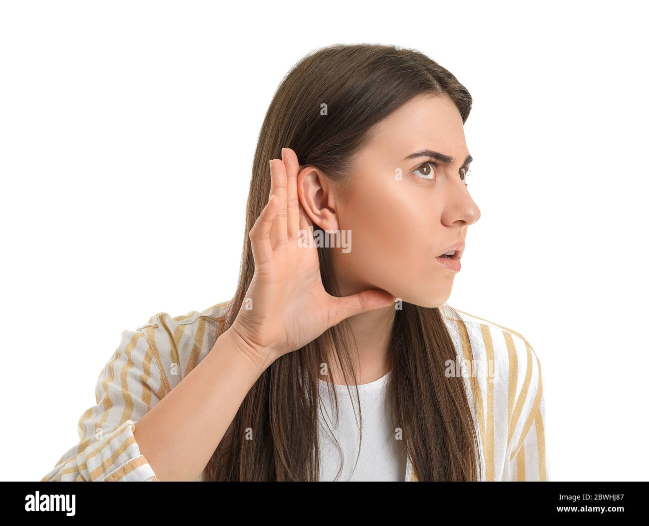 Trying to hear hi-res stock photography and images - Alamy