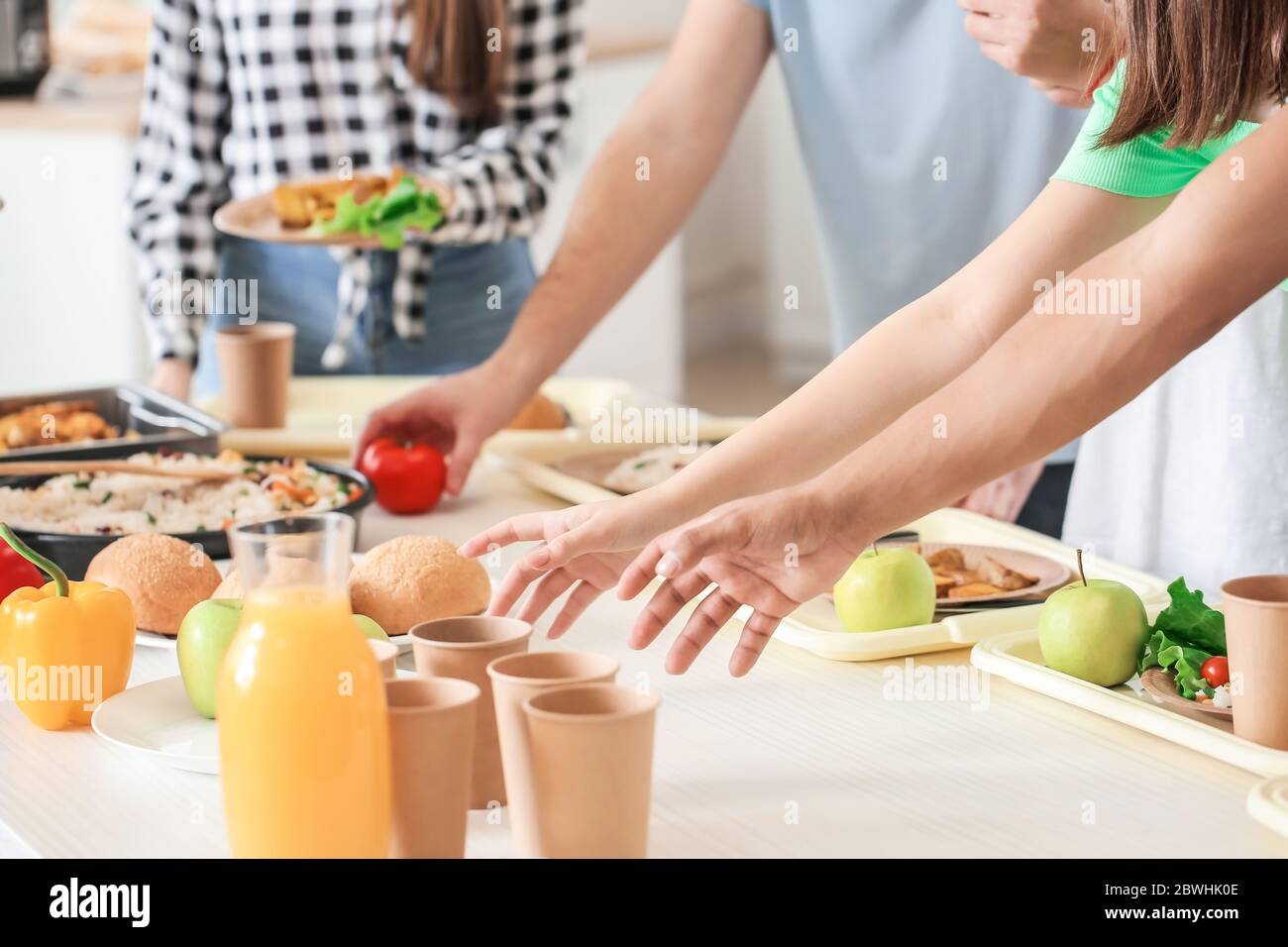 Pupils visiting school canteen to have lunch Stock Photo - Alamy