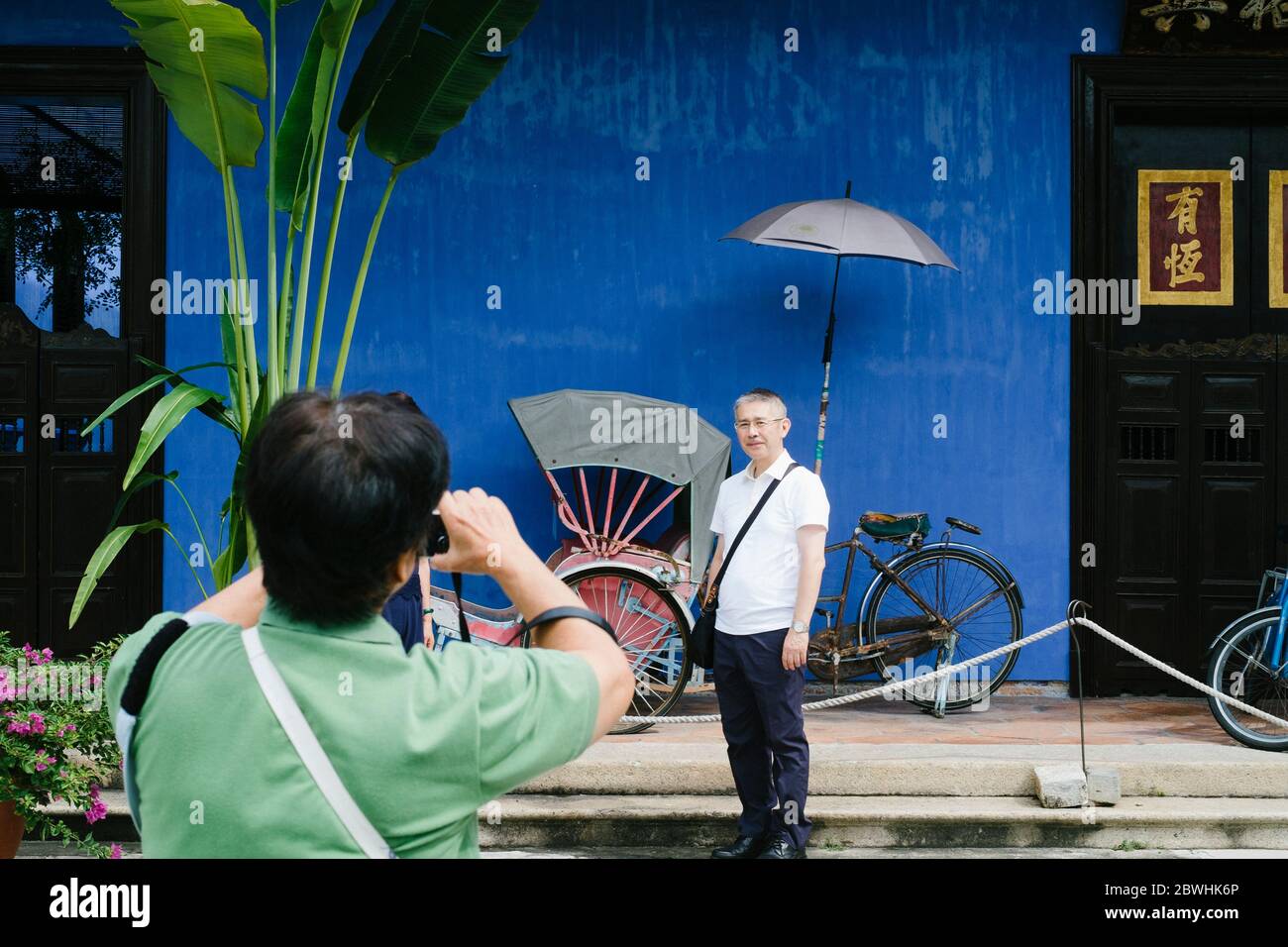 Penang malaysia blue mansion hi-res stock photography and images - Alamy