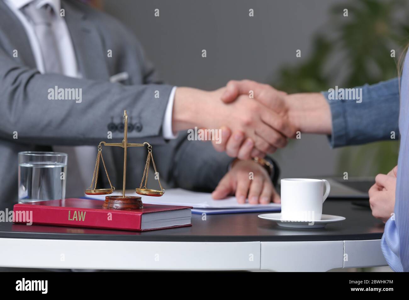 Judge lawyer shaking hands in hi-res stock photography and images - Alamy