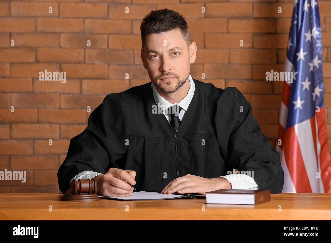 Male judge table in hi-res stock photography and images - Alamy