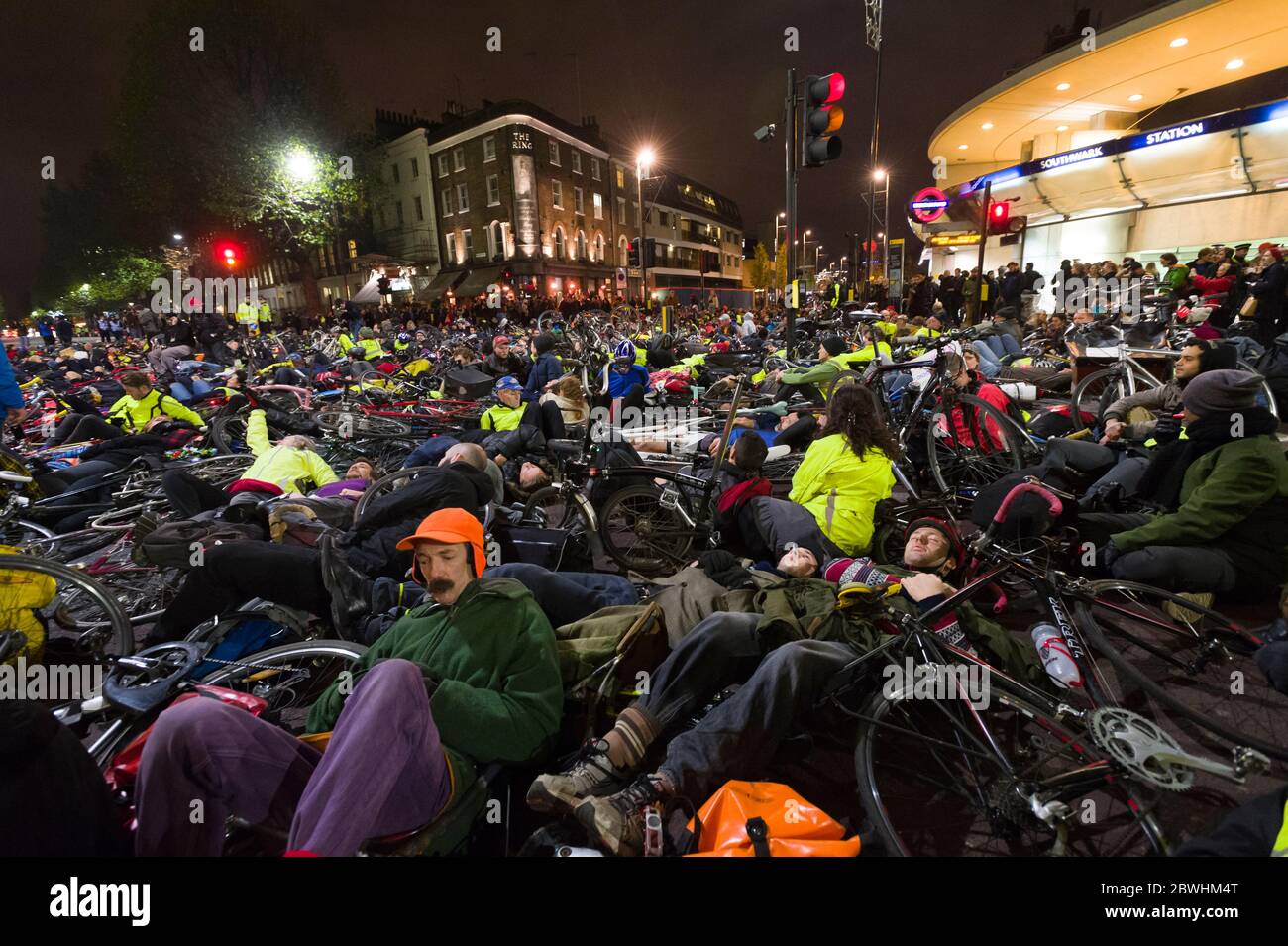 Pro cycling protest, outside the Transport for London, head office, 197 ...