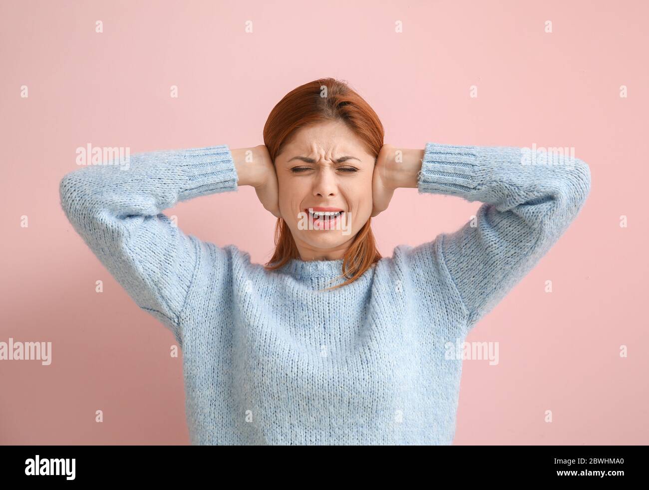 Woman noise loud hi-res stock photography and images - Alamy